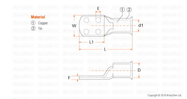 Krimpterm - Product - Cable Termination - Transformer Cable Lugs